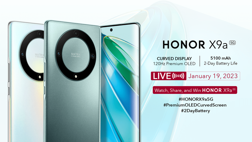 HONOR X9a 5G with OLED Curved Screen to arrive on January 19 ...